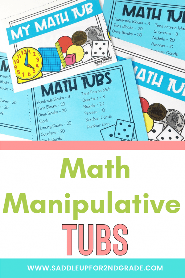 Math Manipulative Tubs for Classroom Organization