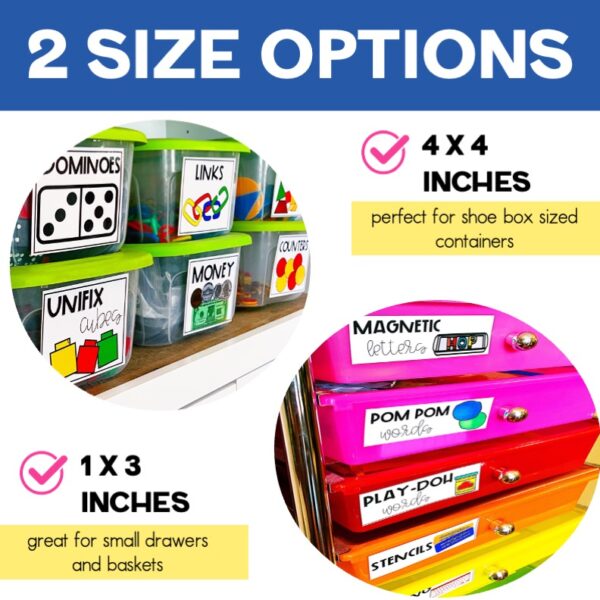 Classroom Organization Labels for School Supplies, Math Manipulatives ...