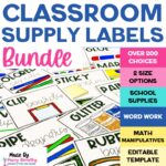 Classroom Organization Labels for School Supplies, Math Manipulatives ...