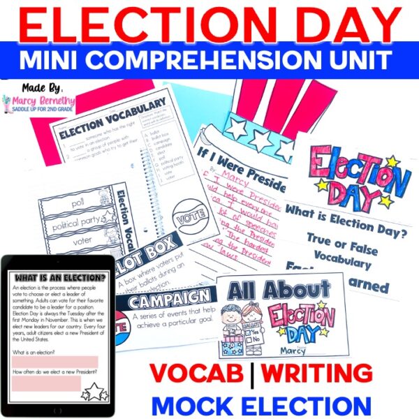 Easy Election Day For Kids Includes Reading Comprehension, Mock ...