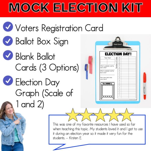 Easy Election Day For Kids Includes Reading Comprehension, Mock ...