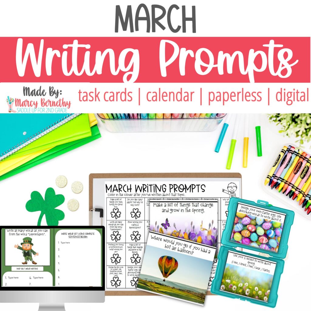 March Writing Prompts - Print & Digital Photo Writing Prompts for St ...