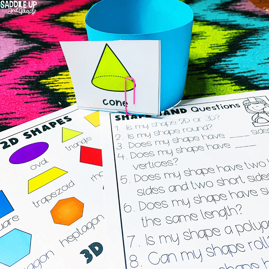 3D Shapes Geometry Activities - Saddle Up for 2nd Grade
