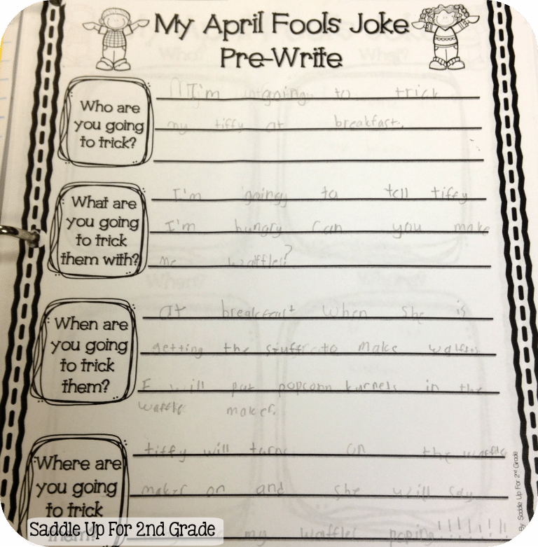April Fools Day Writing Activities - Saddle Up for 2nd Grade