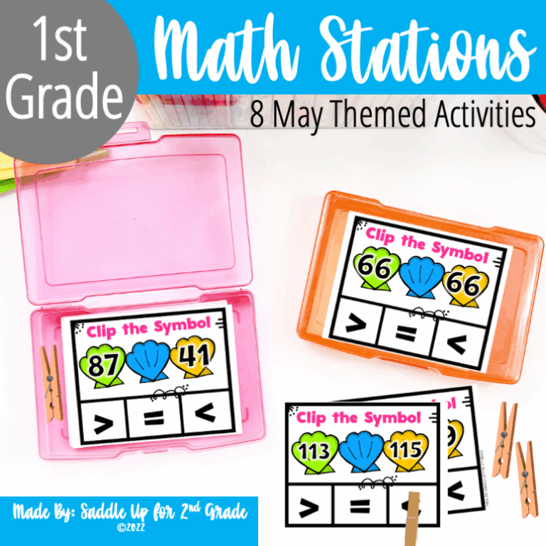 May Math Centers Activities for 1st Grade | End of Year Math Activities