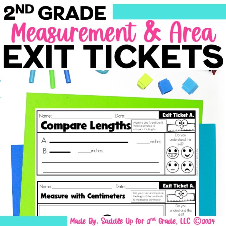 Measurement Exit Tickets for 2nd Grade Math - Saddle Up for 2nd Grade