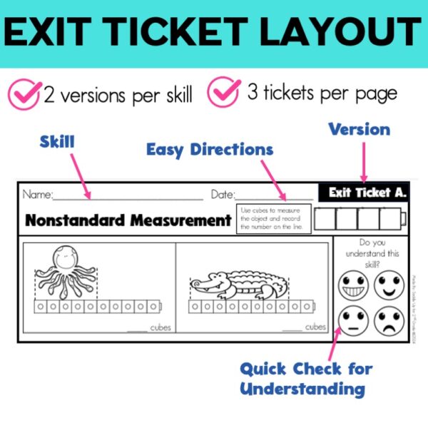 Measurement Exit Tickets for 2nd Grade Math - Saddle Up for 2nd Grade