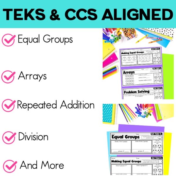 Multiplication and Division Exit Tickets for 2nd Grade Math - Includes ...