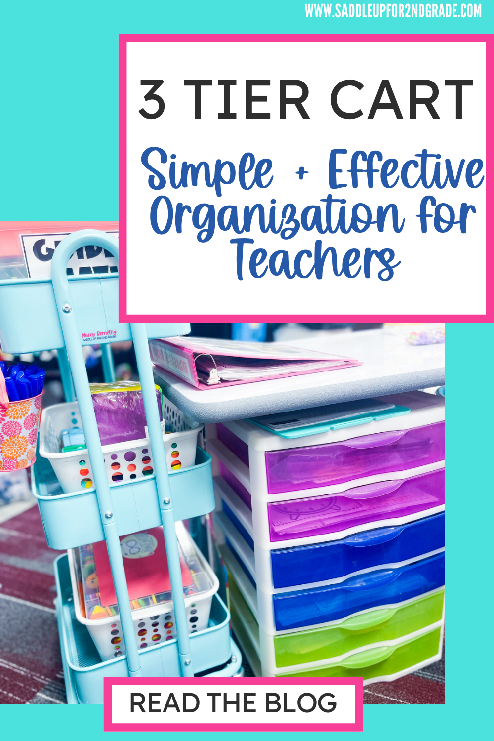 Steal My Simple Teacher Cart Organization System | 3 Tier Cart ...