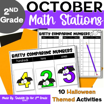 10 Spooky Fun Math Halloween Math Centers for 2nd Grade