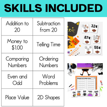 10 Spooky Fun Math Halloween Math Centers for 2nd Grade