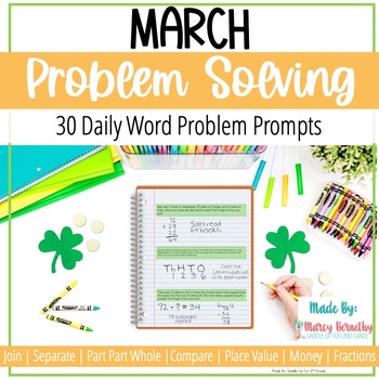 March Math Word Problems - Numberless Word Problems for Daily Practice