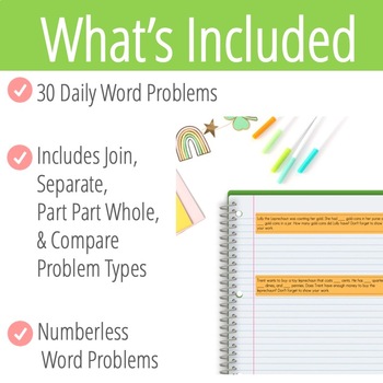 March Math Word Problems - Numberless Word Problems for Daily Practice