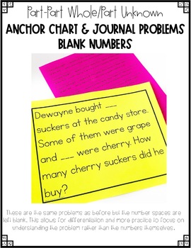 Word Problems: Part Part Whole-Part Unknown - Saddle Up for 2nd Grade