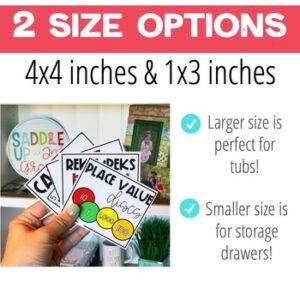 Math Manipulative Organization Labels for Classroom Management