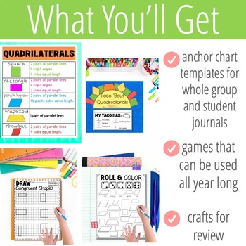 2D Shapes and 3D Shapes, Quadrilaterals, Fun Congruent Shapes Geometry ...