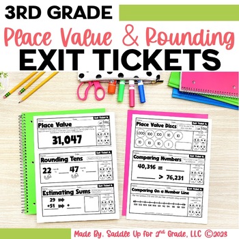 Place Value Rounding Exit Tickets for 3rd Grade Math