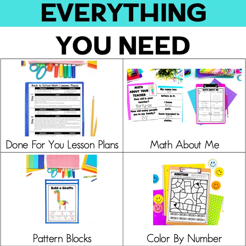 Back to School Math for the First Weeks of School