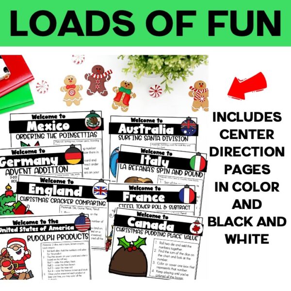 Math Holidays Around the World for 3rd Grade - Christmas Math Centers ...