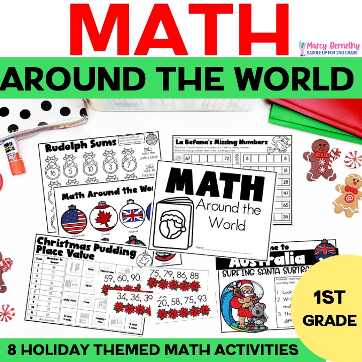 Math Holidays Around the World for 1st Grade - Christmas Math Centers ...