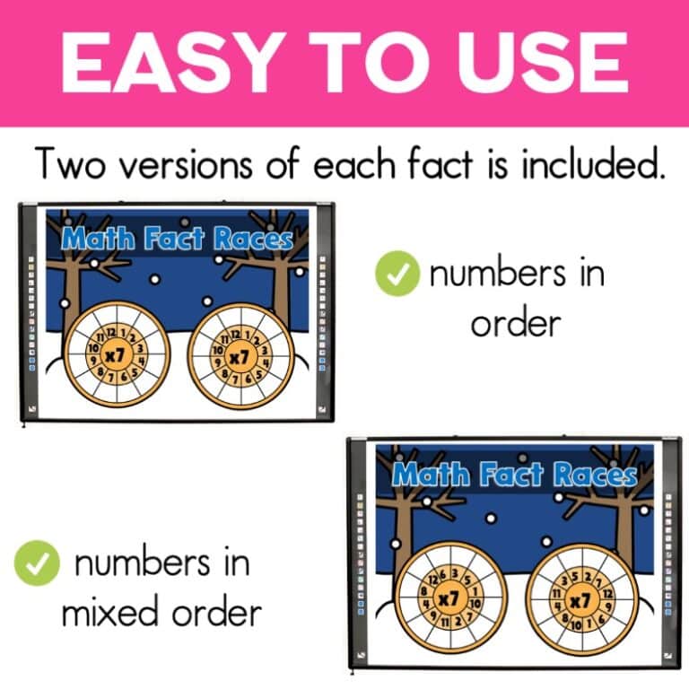 Easy Winter Multiplication and Division Math Games for 3rd Graders